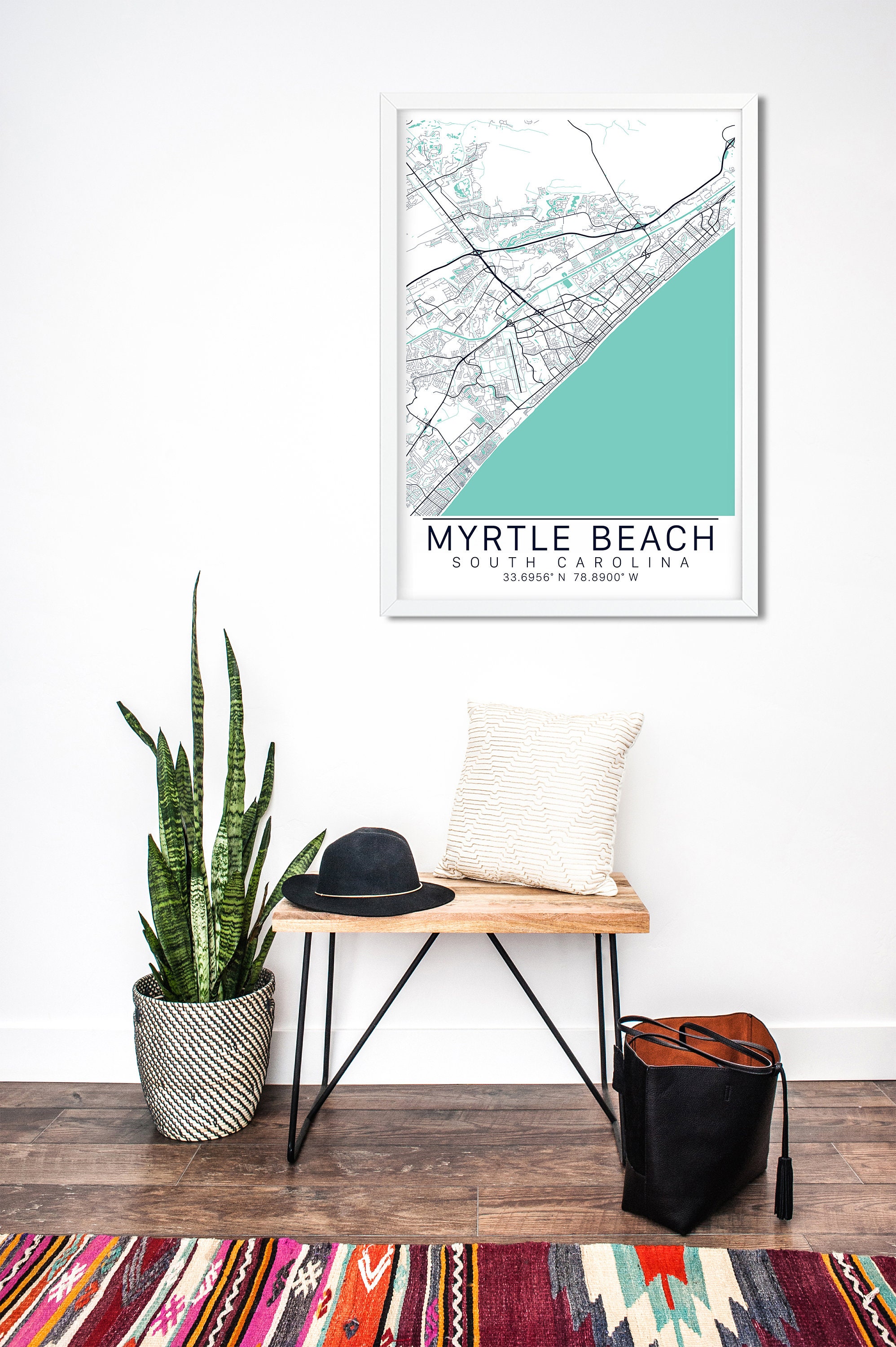 Myrtle Beach Map Art - City Art - Map of Myrtle Beach South Carolina ...