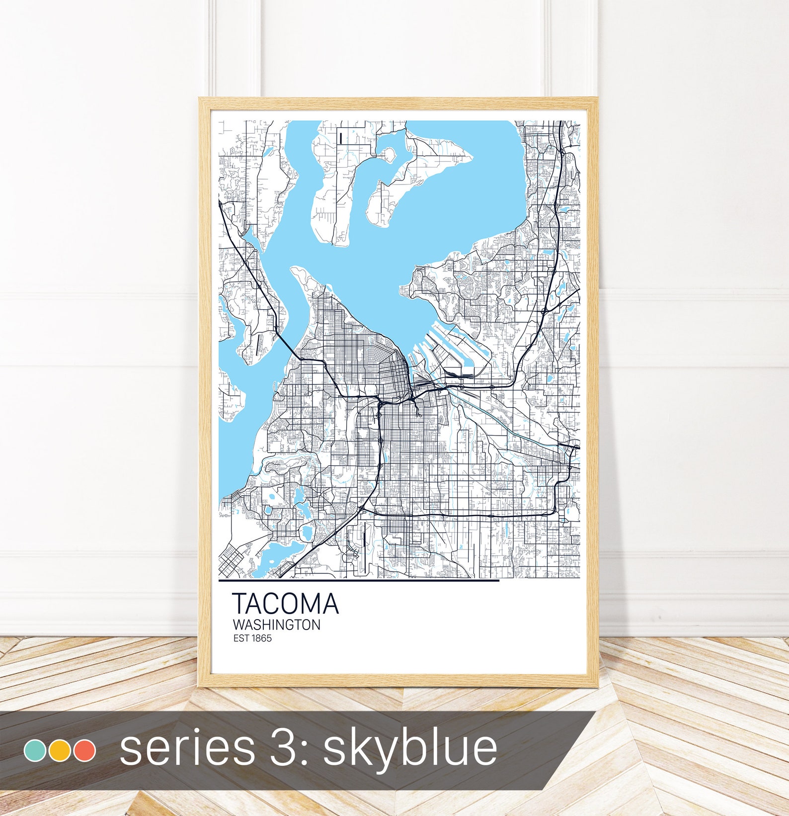 Tacoma Map Art Map of Tacoma Washington City Art Print | Etsy