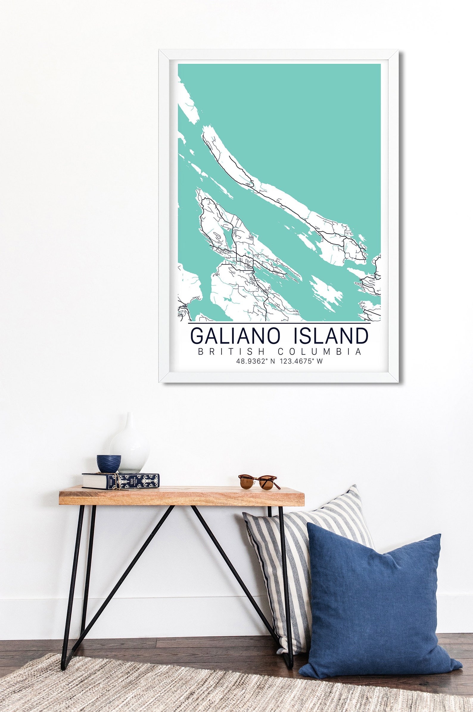 Galiano Island Map Art Print City Art Map of Galiano | Etsy