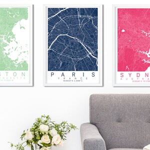 Custom City Map Art Framed Canvas or Print Canvas City Map - Etsy