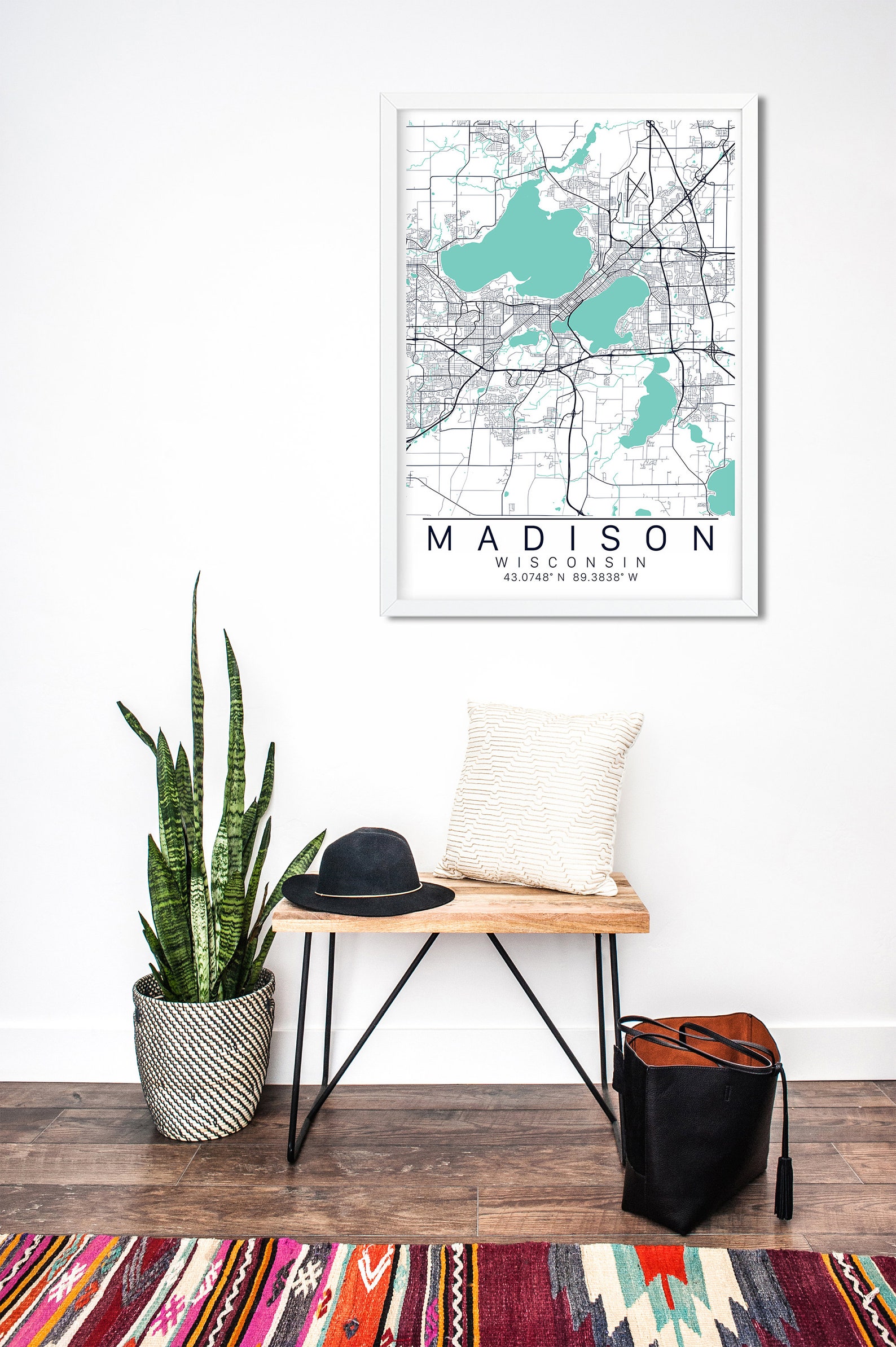 Madison Map Art Map of Madison Wisconsin City Art City | Etsy