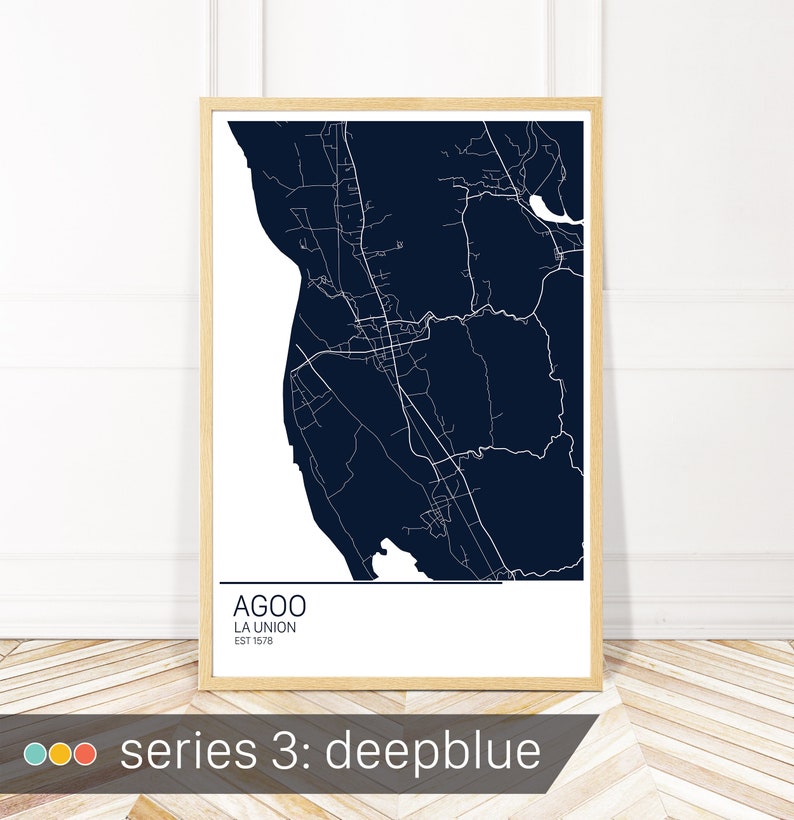 Agoo City Art Map of Agoo Philippines City Art Framed | Etsy