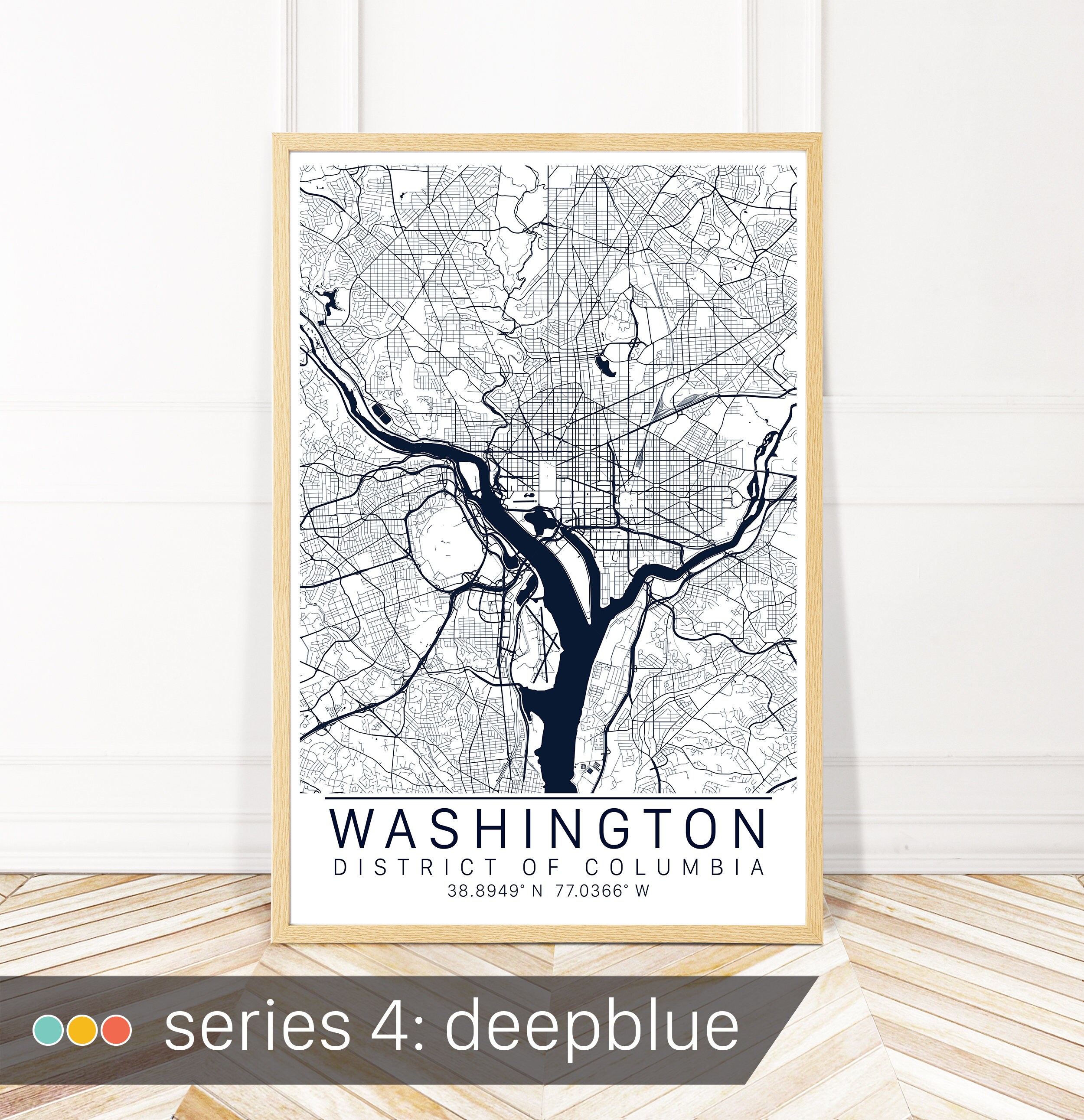 Washington DC Map Art Map Print of Washington DC City Art - Etsy