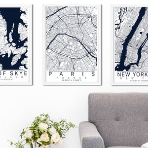 City Art - Custom City Map Bundle - Office Wall Art - Framed City Maps ...