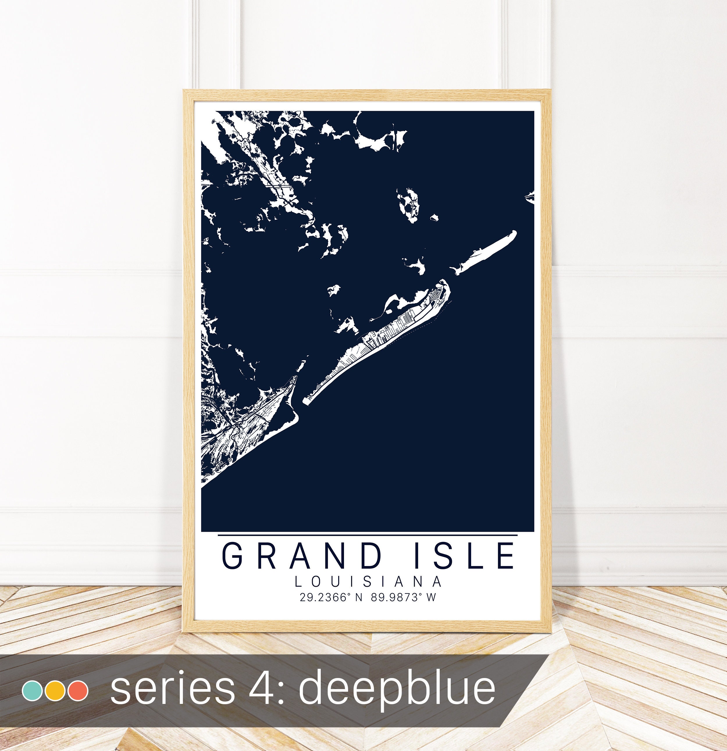 Grand Isle Map Art Print Map of Grand Isle Louisiana City - Etsy