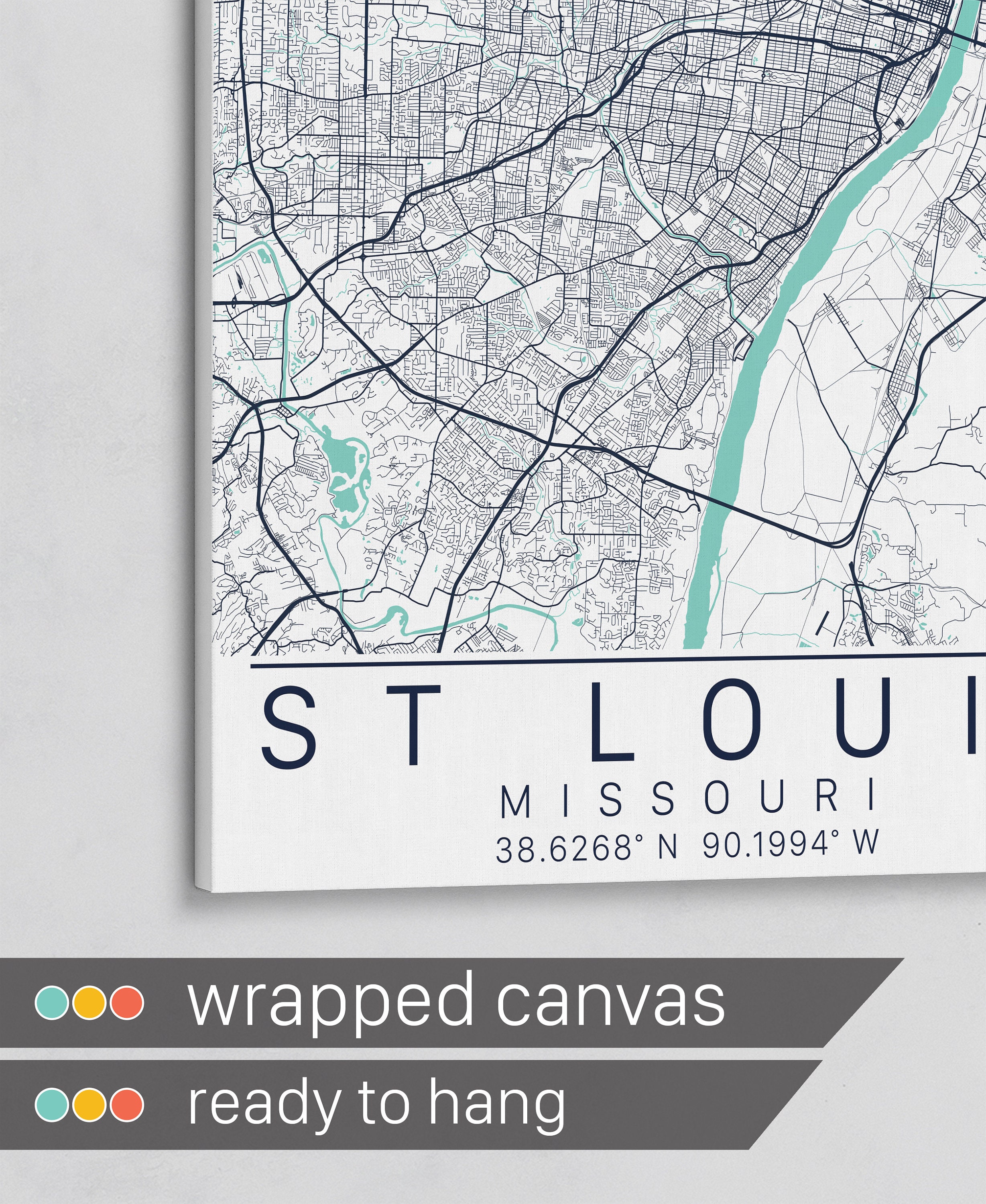 St Louis Map Art City Map of St Louis Missouri Print City | Etsy