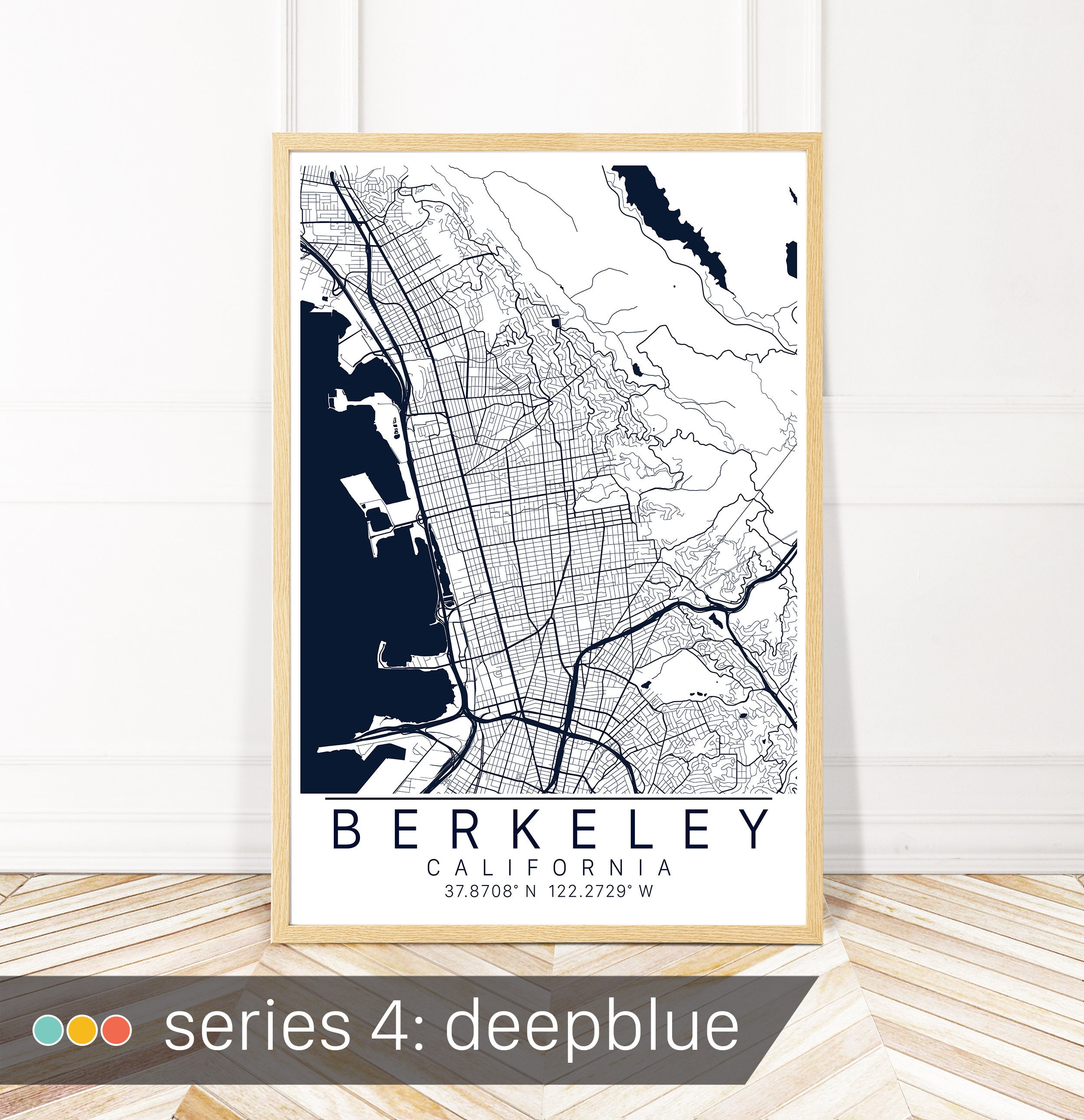 Berkeley Map Art - Berkeley City Art- Map of Berkeley California ...