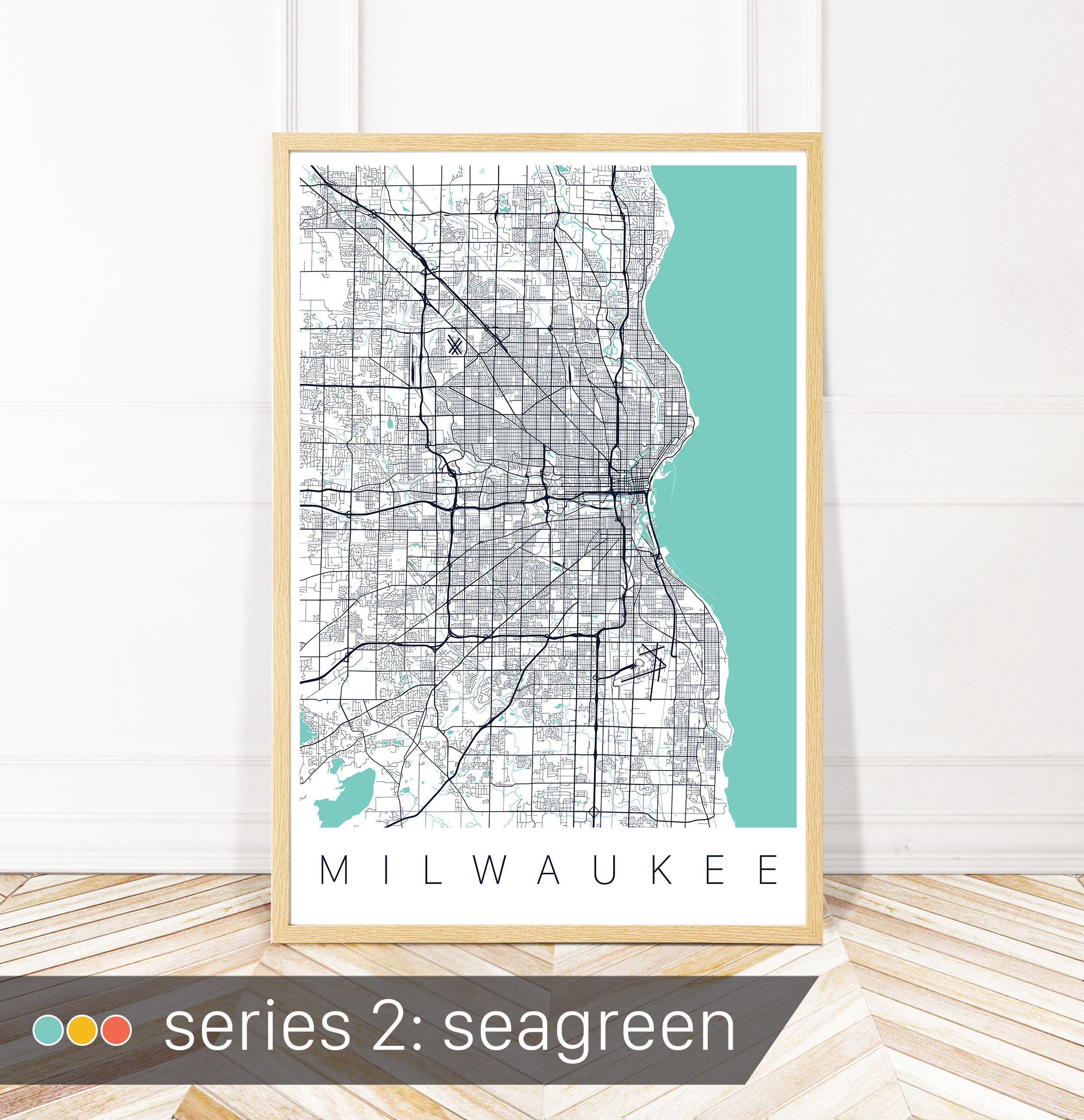 Milwaukee Map Art Print Map of Milwaukee Wisconsin City | Etsy