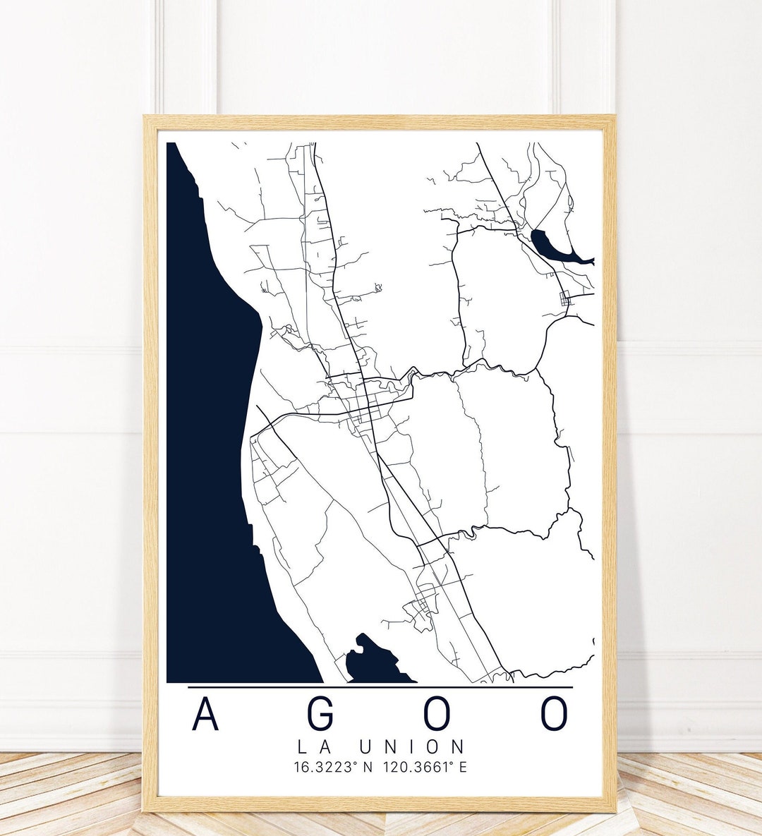 Agoo City Art - Map of Agoo Philippines - City Art - Framed Unframed or ...