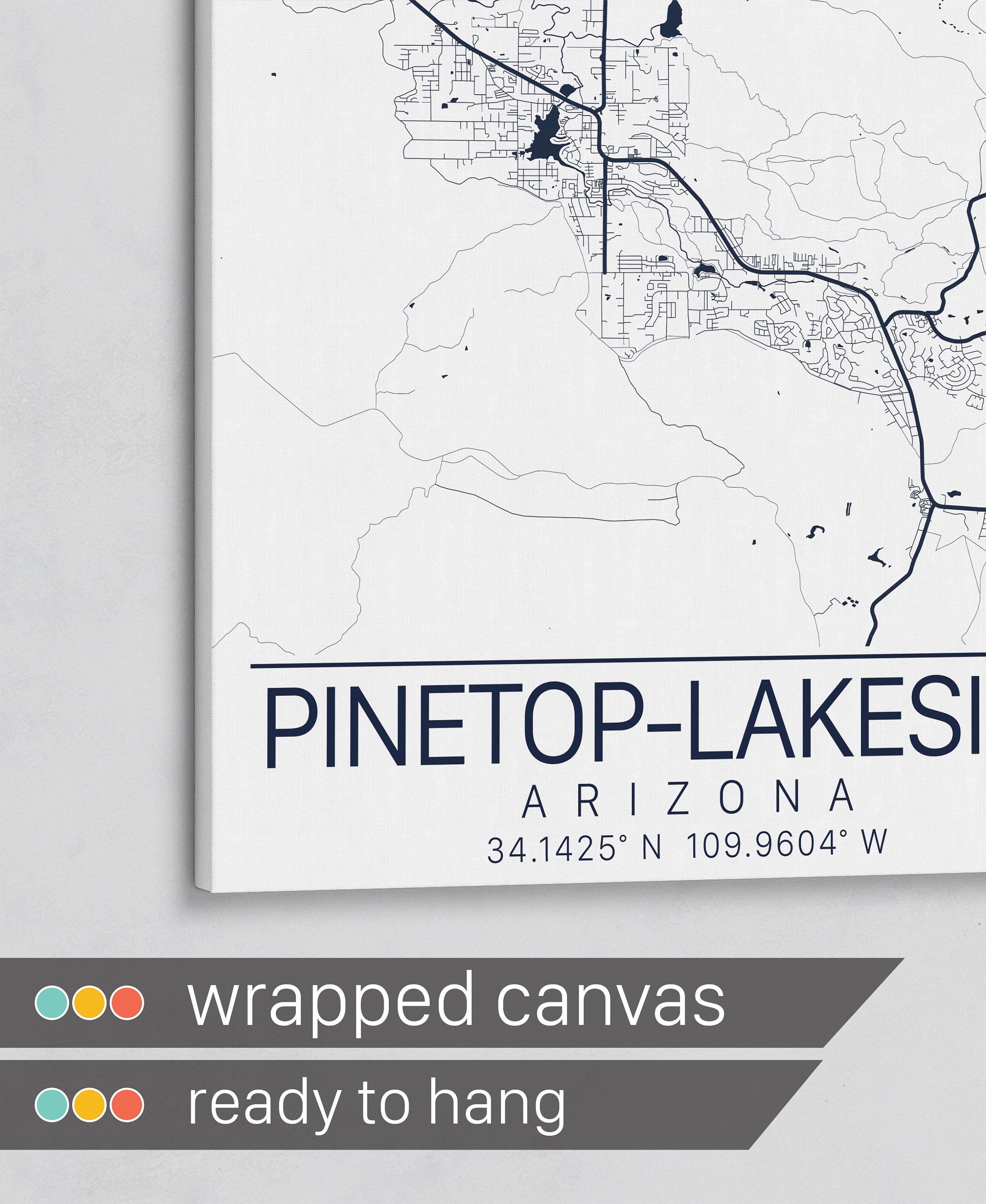 Pinetop Lakeside Art Map of Pinetop-lakeside AZ Map Art - Etsy