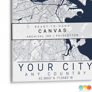 Custom City Map Art Bundle Framed, Canvas or Print - Choose Any Three ...