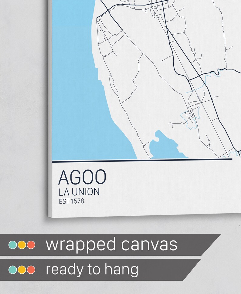 Agoo City Art Map of Agoo Philippines City Art Framed | Etsy