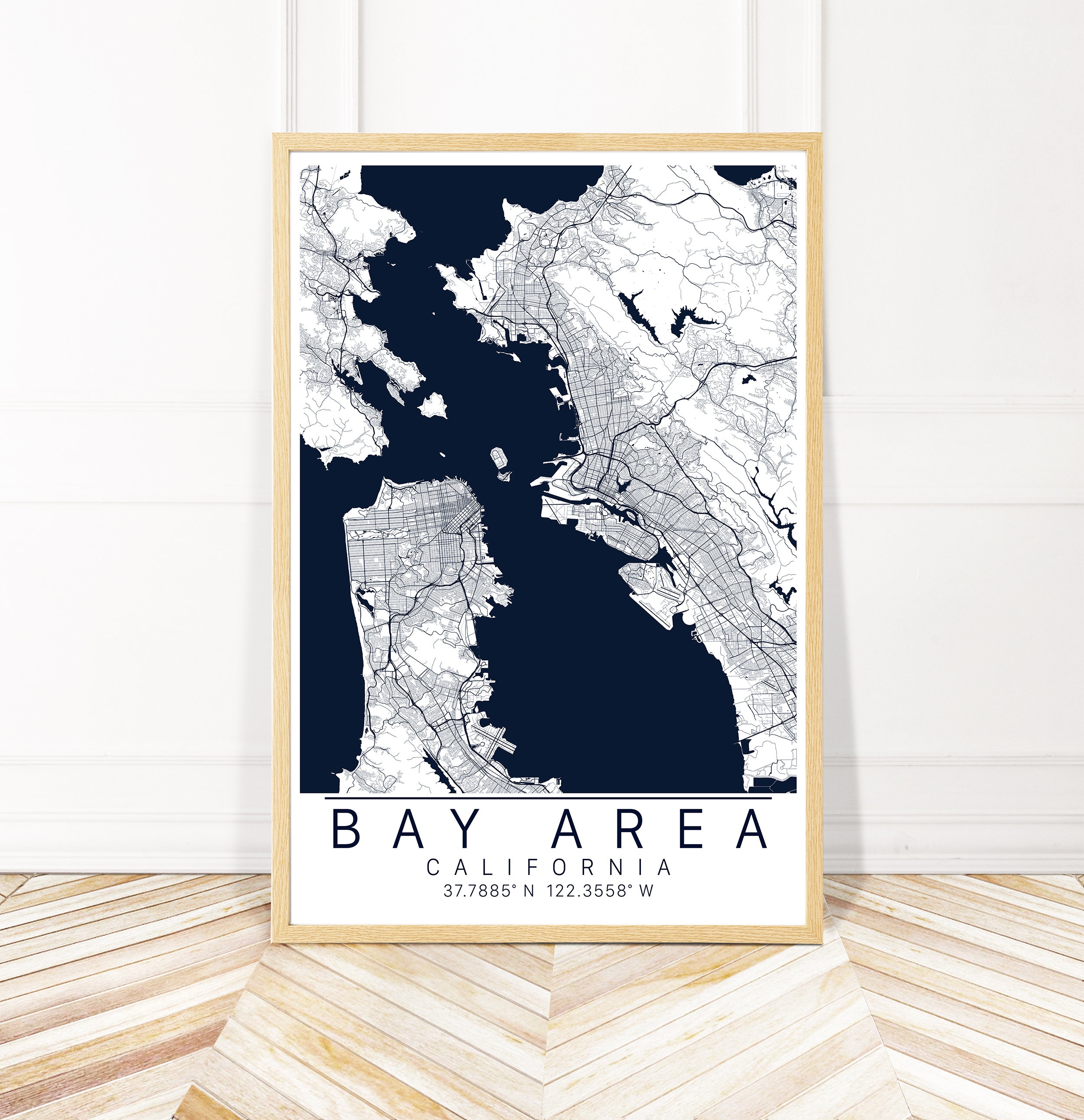 Bay Area Map Art Framed Canvas or Print City Map Wall Art - Etsy