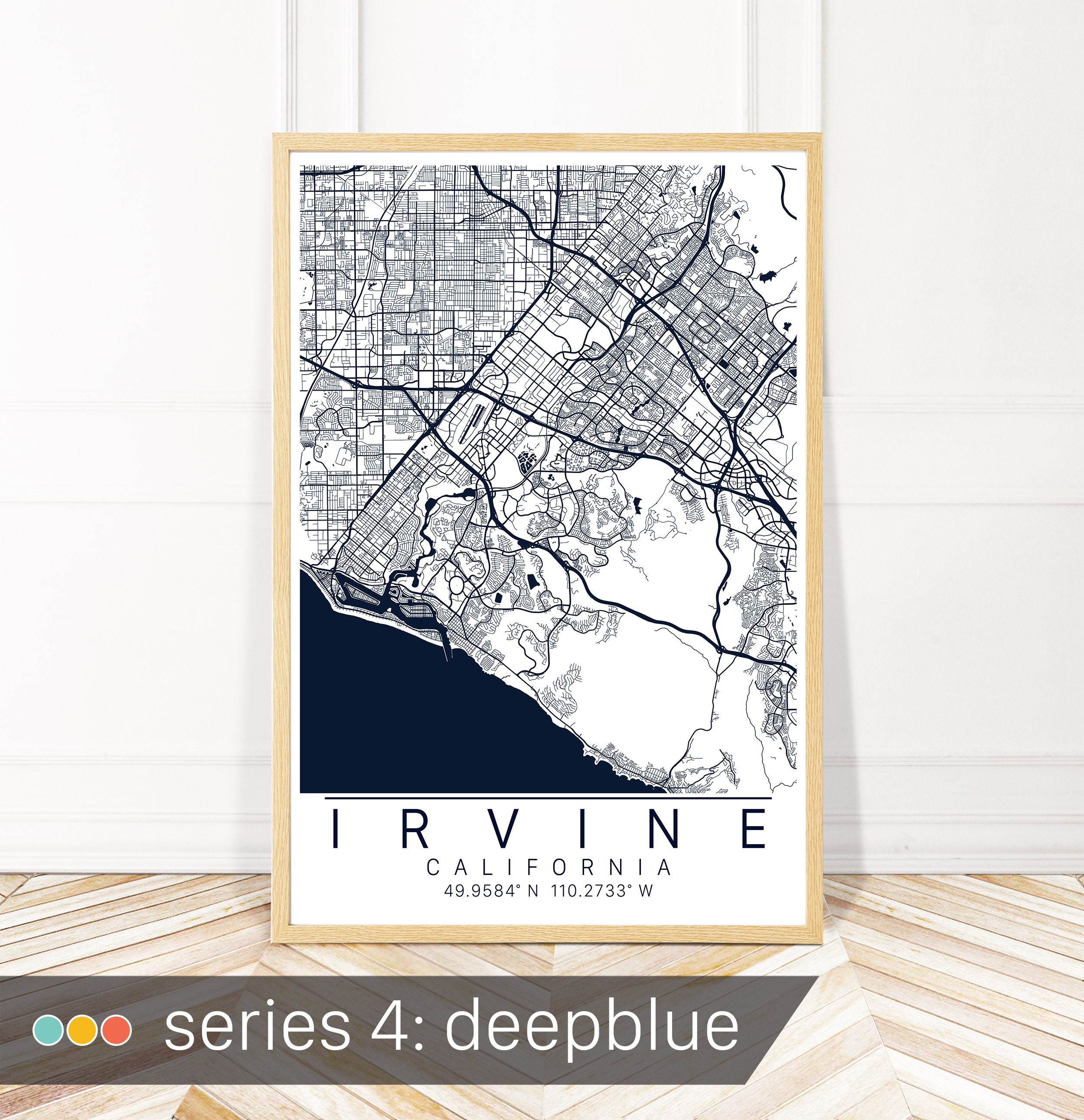 Irvine California Map Art Print Map of Irvine CA City Art - Etsy