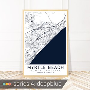 Myrtle Beach Map Art - City Art - Map of Myrtle Beach South Carolina ...