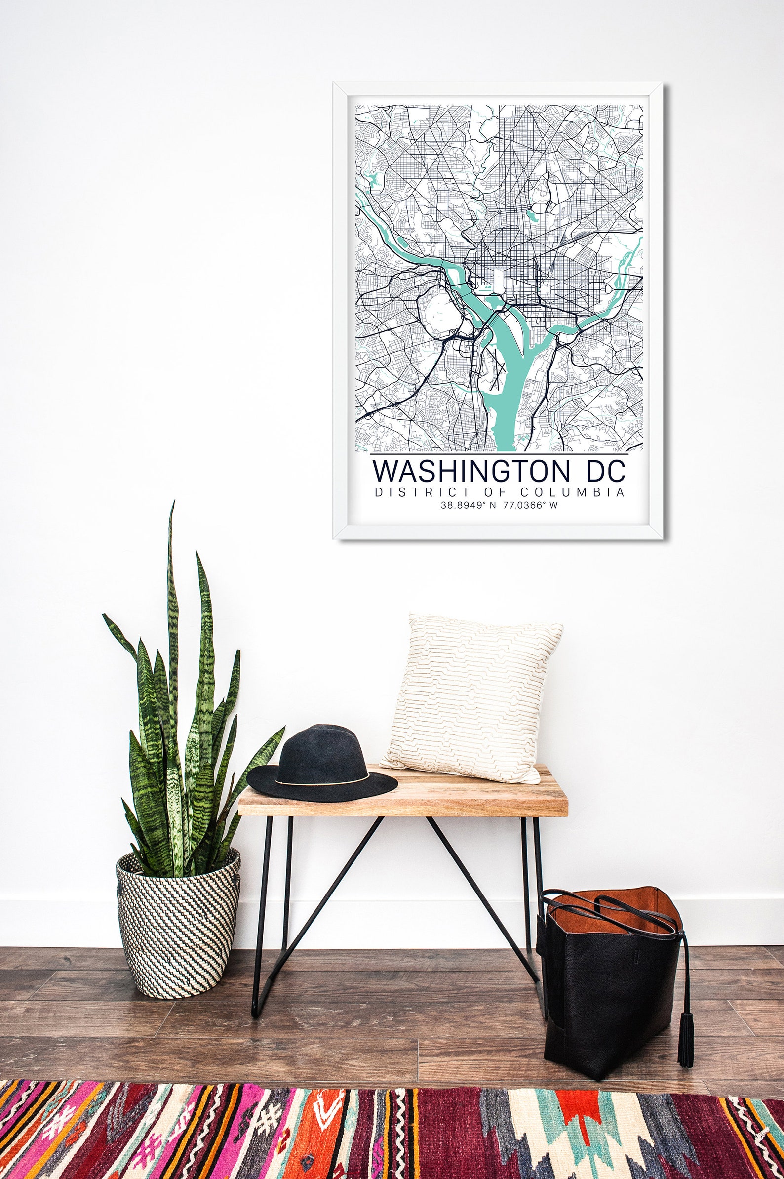 Washington DC Map Art Print Map of Washington DC City Art - Etsy