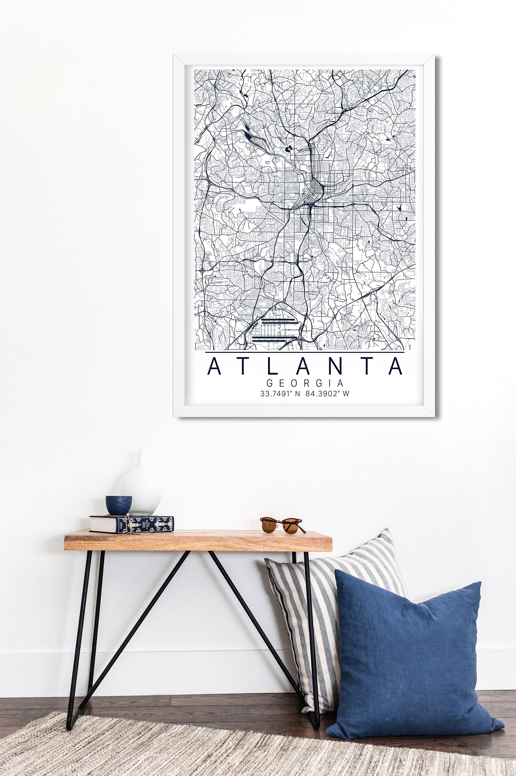 Atlanta Map City Art Map of Atlanta Georgia Map Art - Etsy