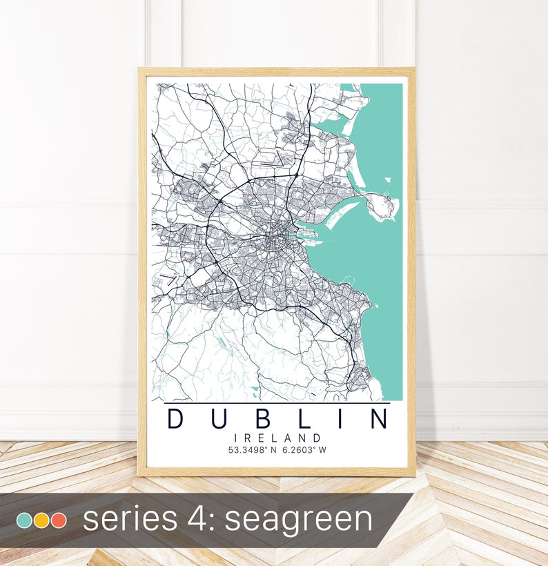 Dublin Ireland Map Art Dublin City Art Map of Dublin | Etsy