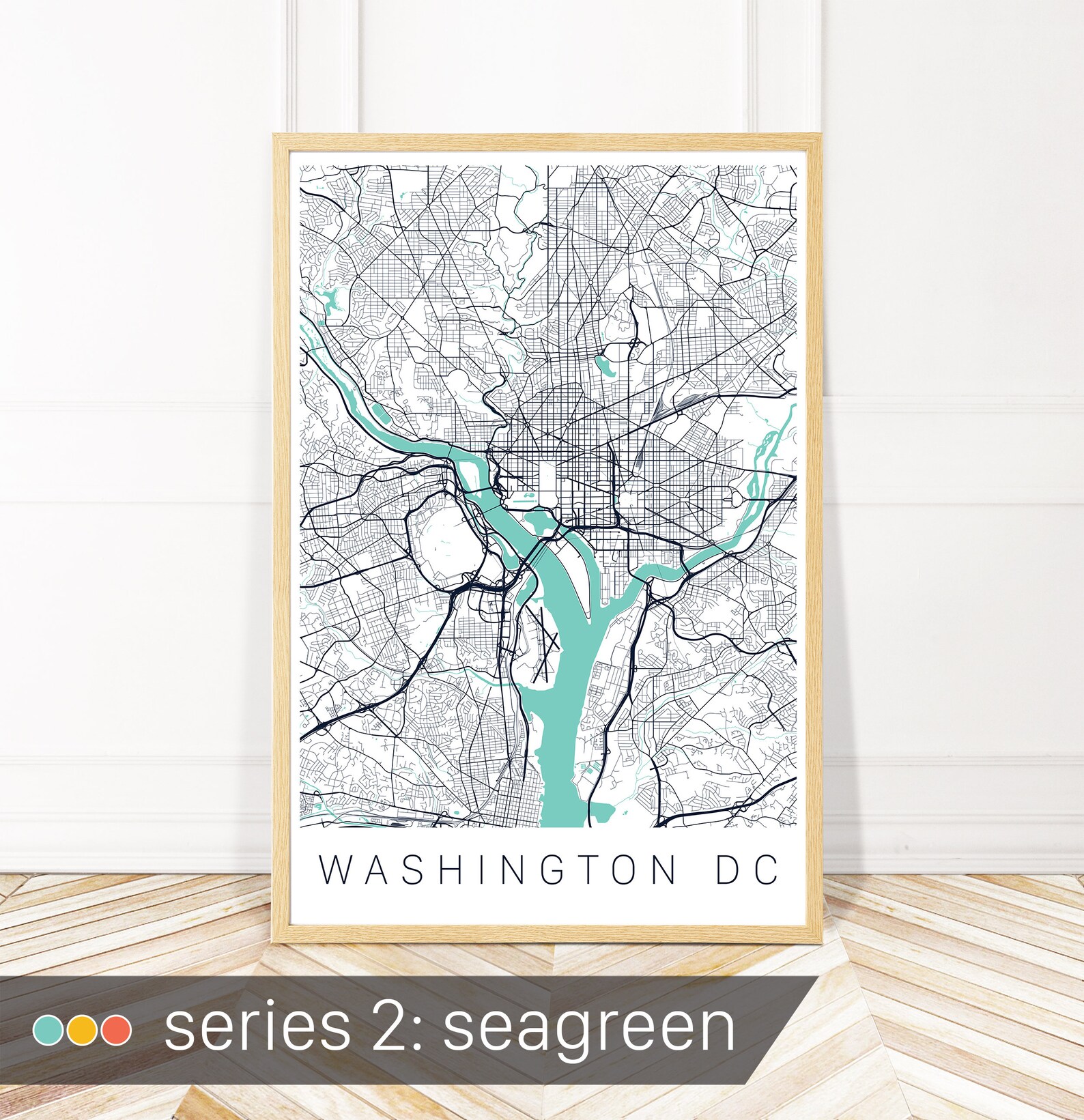 Washington DC Map Art Map Print of Washington DC City Art | Etsy