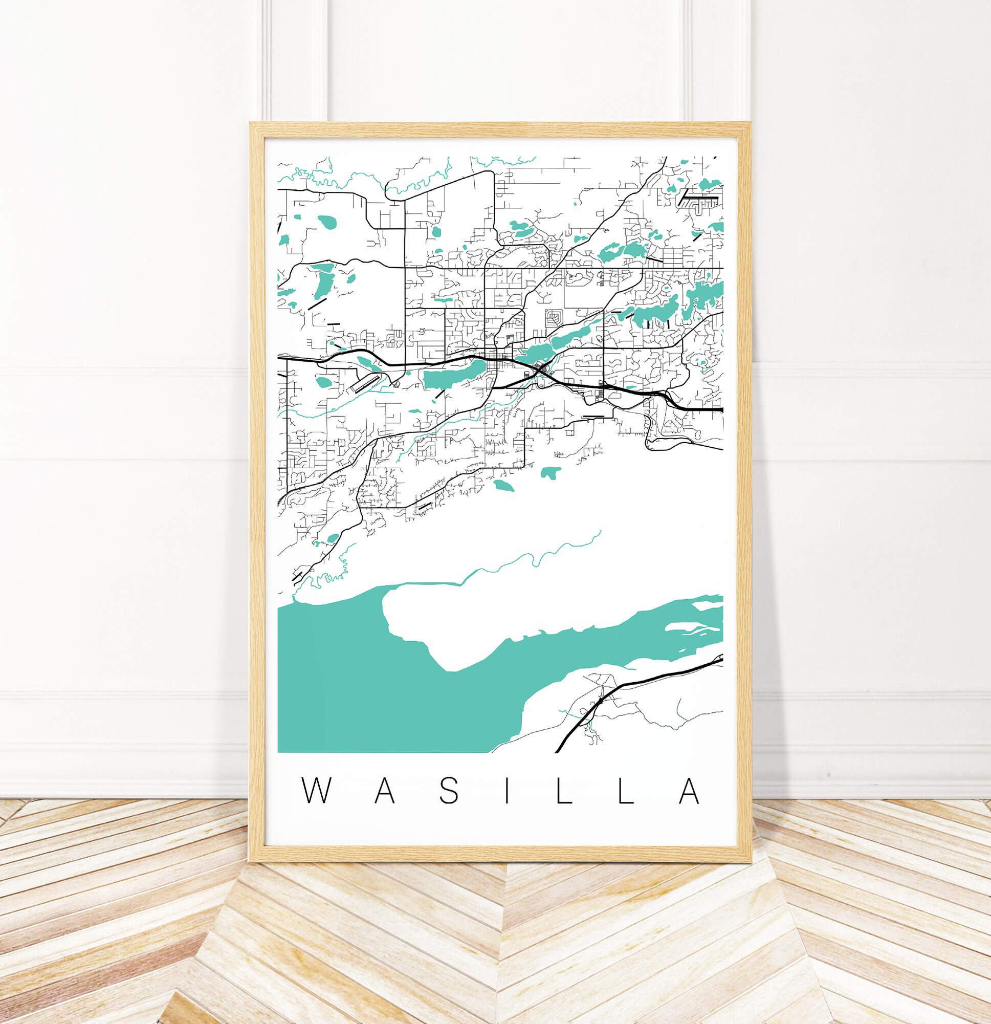 Wasilla Map Print City Art Map of Wasilla Alaska | Etsy