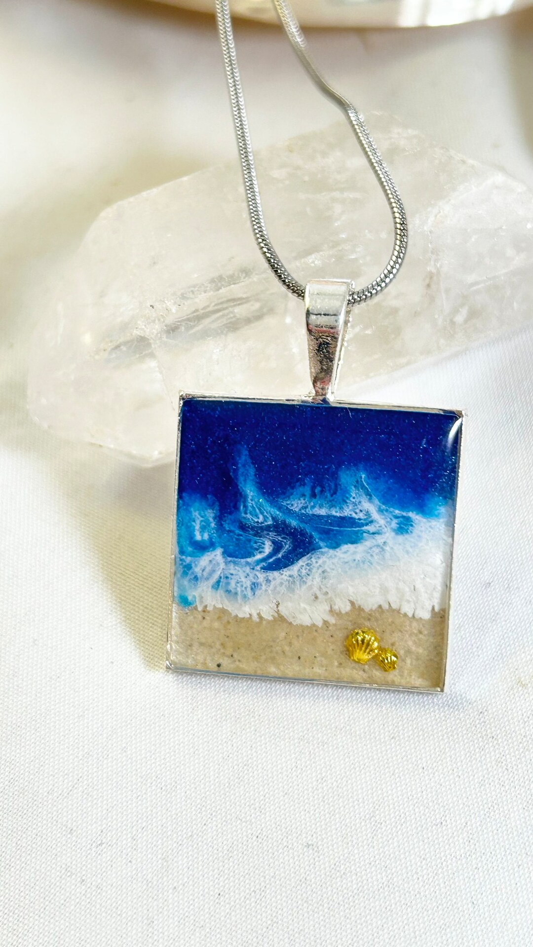 Maritime Jewelry/epoxy Resin Pendant/chain Pendant/stainless Steel ...