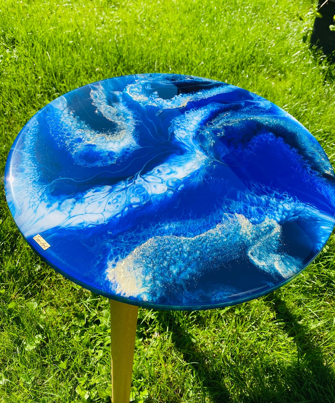 Table With Resin/resin Side Table Triangular/small Table for Livingroom ...