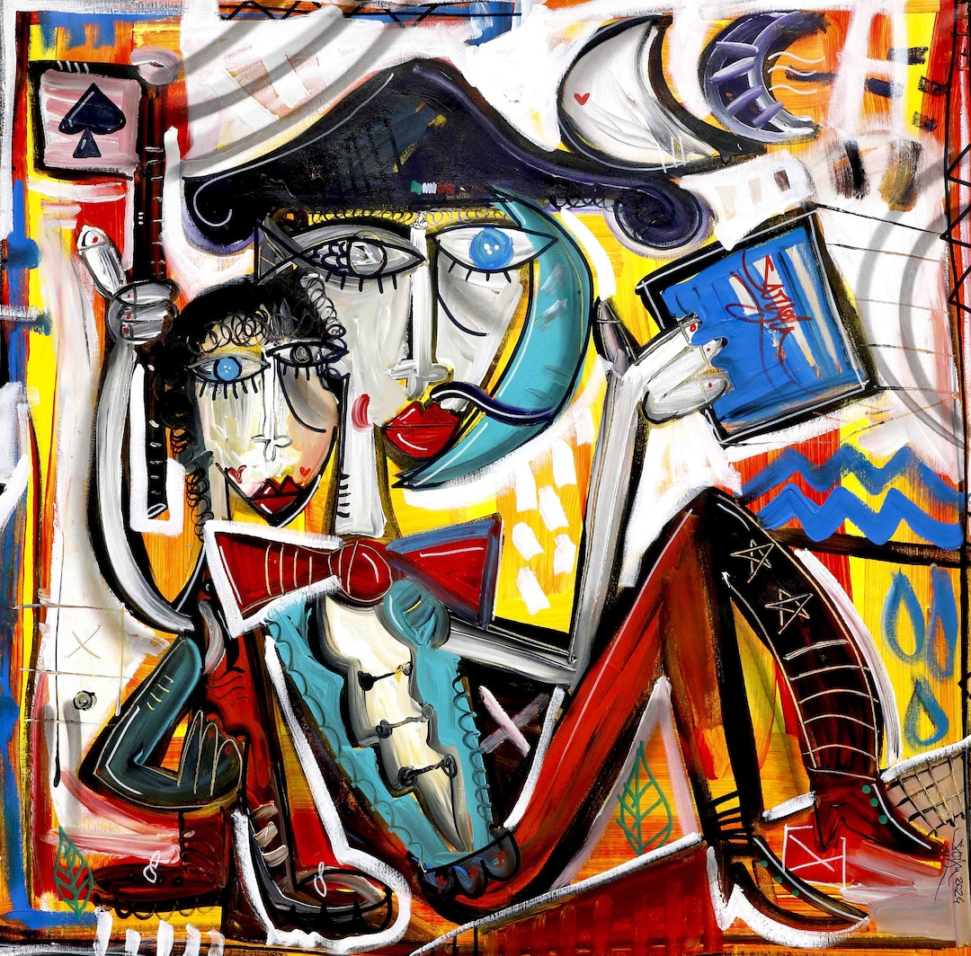 Modern Colorful Paintings Father and Son, Alessandro Siviglia ...