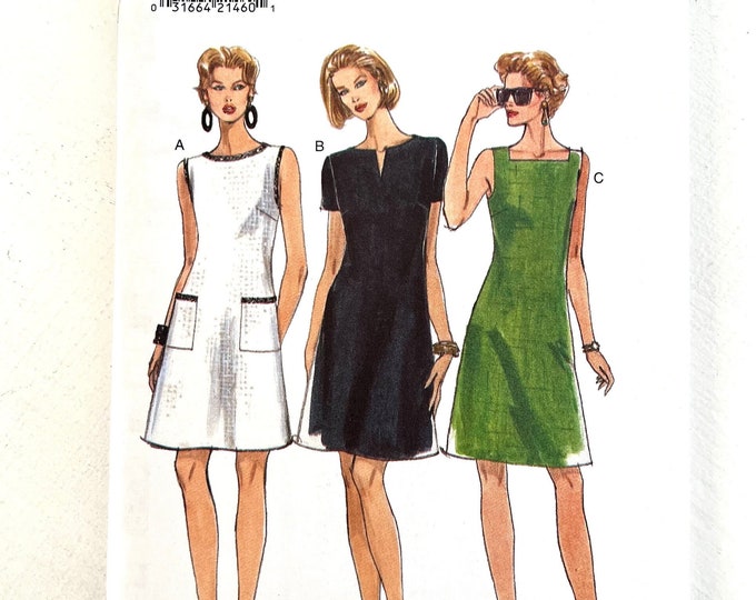 Summer Dress Sewing Pattern Vogue 9237 A-line Square Neckline Size 18 ...