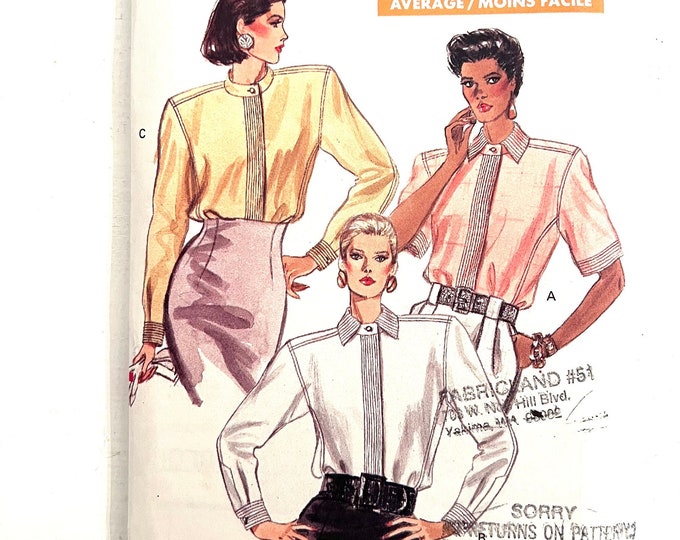 Vogue 7281 Blouse Sewing Pattern Misses Shirt Top Size 14-16-18 Uncut ...