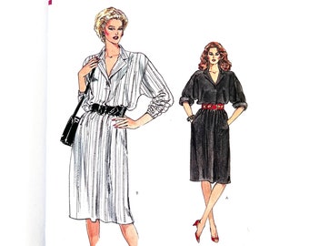 90's Uncut Vogue Sewing Pattern 8258 Misses Loose Fitting Blouse Top Size 14-16-18 Uncut - Etsy
