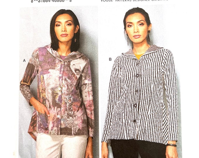 Jacket Sewing Pattern Vogue Marcy Tilton 9244 Misses Hooded Coat Size ...