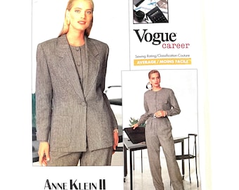 90's Vogue Jacket and Dress Sewing Pattern 8354 Loose Fitting Coat Size ...