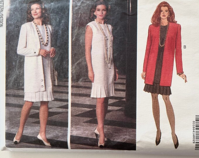 Misses Jacket and Dress Sewing Pattern Butterick 6442 Vintage Flounce ...