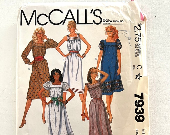 Summer Dress Sewing Pattern Mccalls 7939 Pullover Dress Size 8 Uncut - Etsy