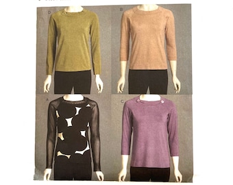 90's Uncut Vogue Sewing Pattern 8258 Misses Loose Fitting Blouse Top Size 14-16-18 Uncut - Etsy