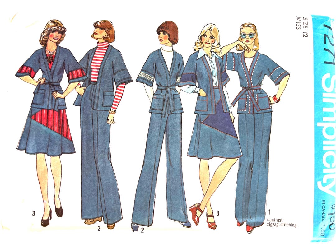 Simplicity Wrap Jacket Sewing Pattern 7271 Skirt and Pants Size 12 ...