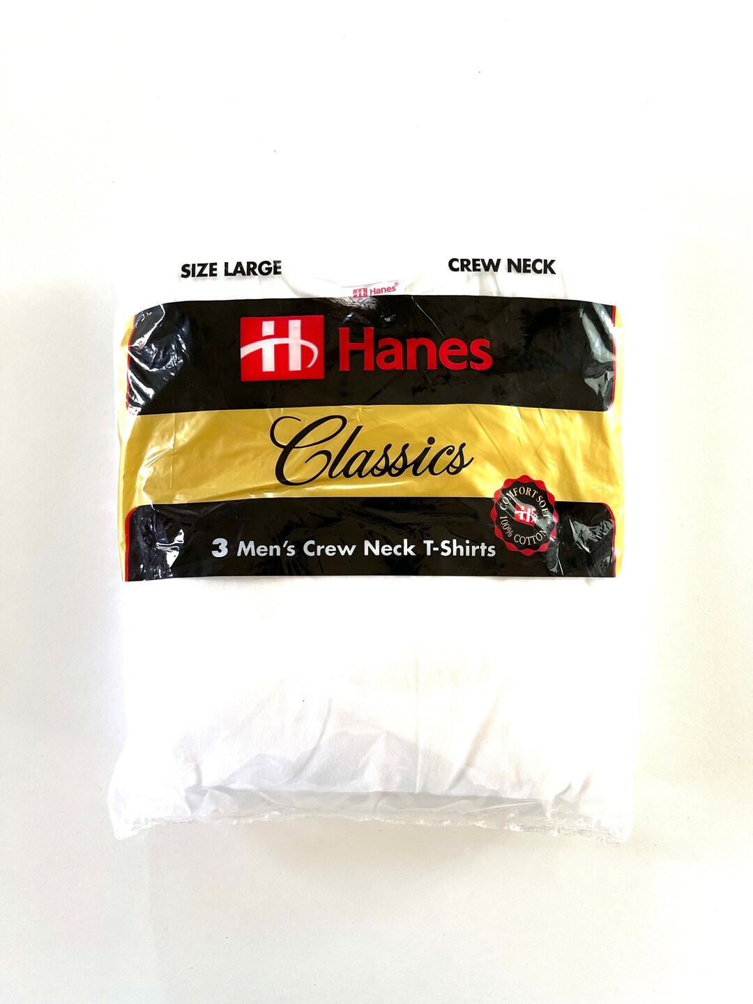 Hanes Classic Crew Neck T-shirts 3 Pack Comfort Soft 100% Cotton 1993 ...