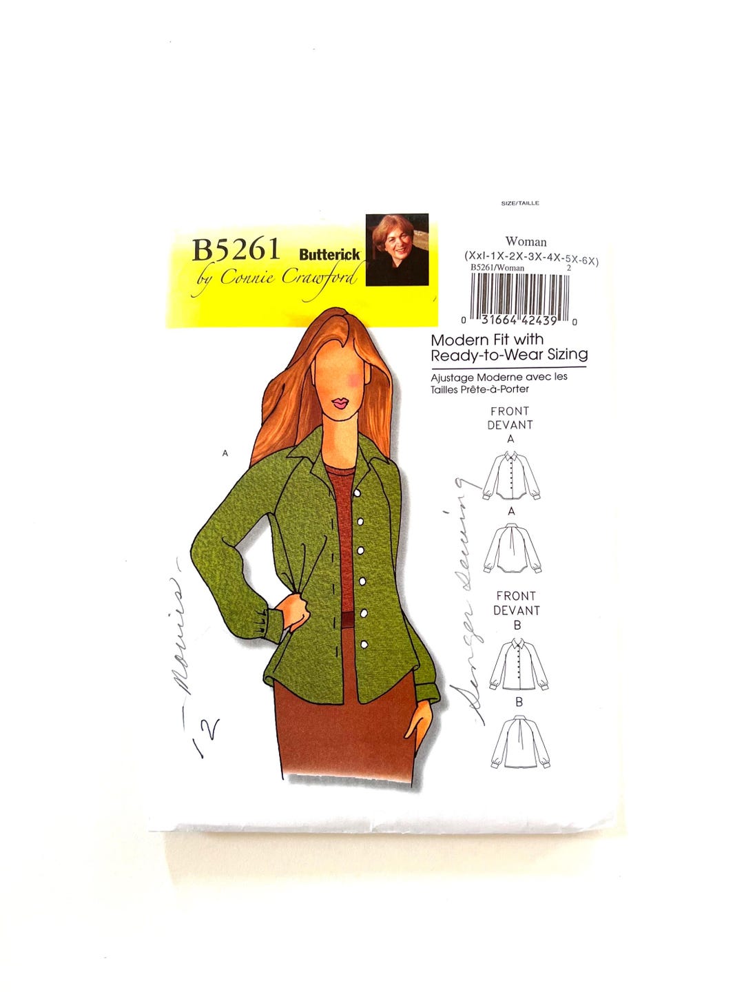 Womens Button Down Blouse Sewing Pattern Butterick 5261 Collar Shirt ...