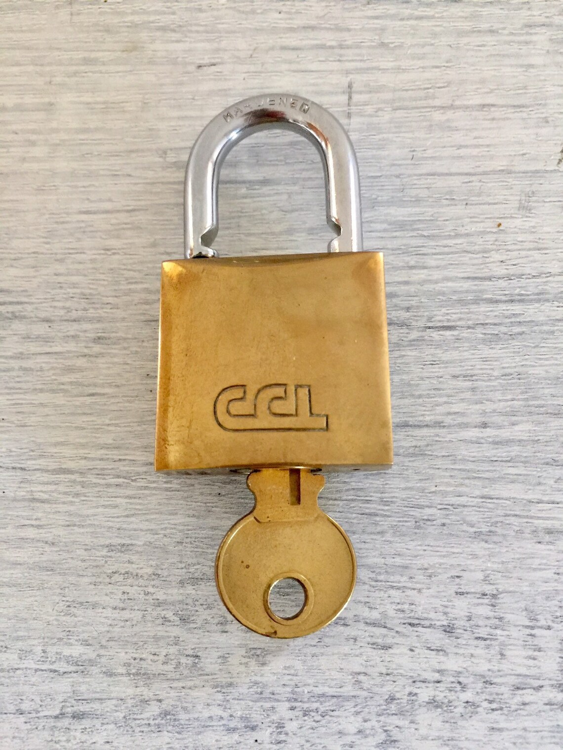 Brass Padlock, Vintage Corbin Cabinet Lock and Key, CCL Company ...