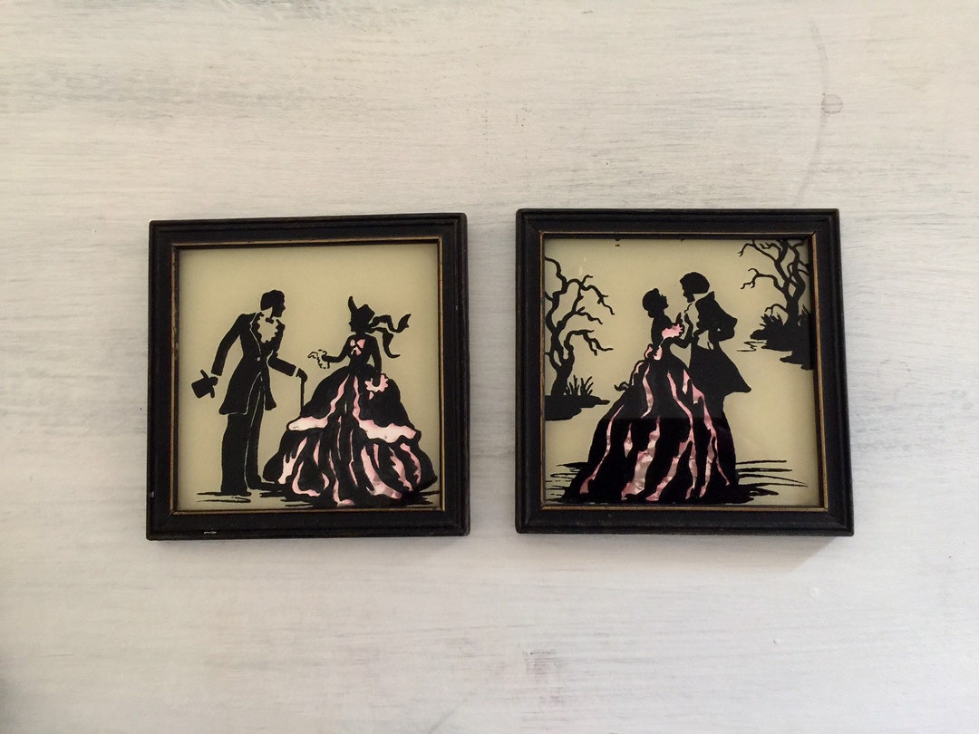 Reverse Silhouette Picture Man Woman Butterfly Foil Painting - Etsy