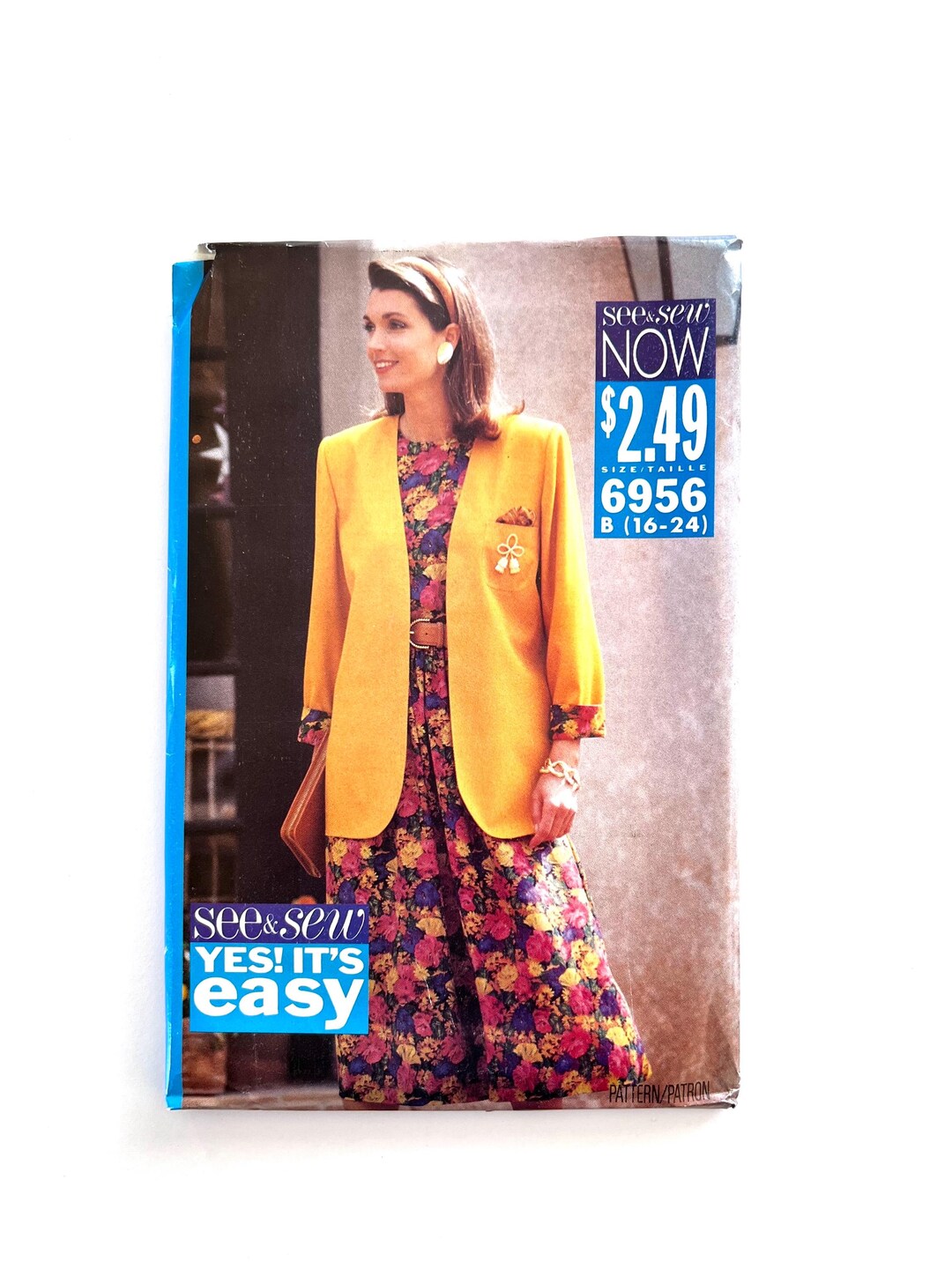 Uncut See & Sew Sewing Pattern 6956 Skirt Jacket and Blouse Top Size 16 ...