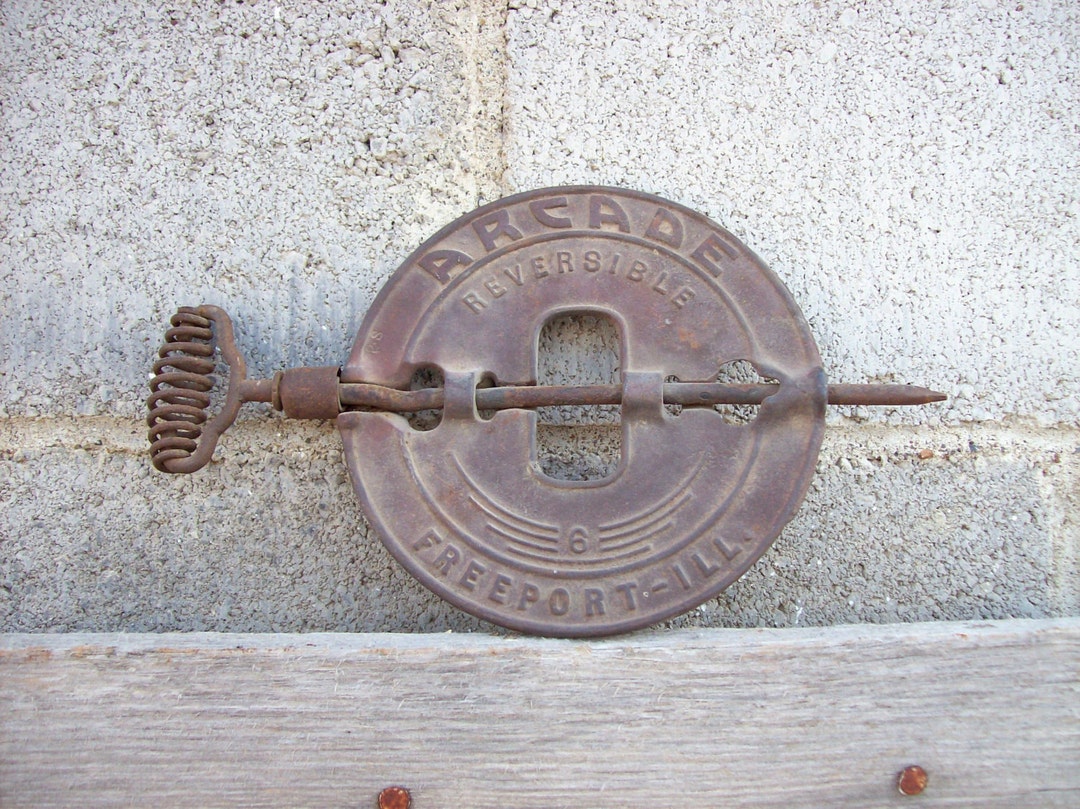 Rusty Decor, Chimney Damper, Cast Iron, Antique 6 Arcade Damper, Stove ...