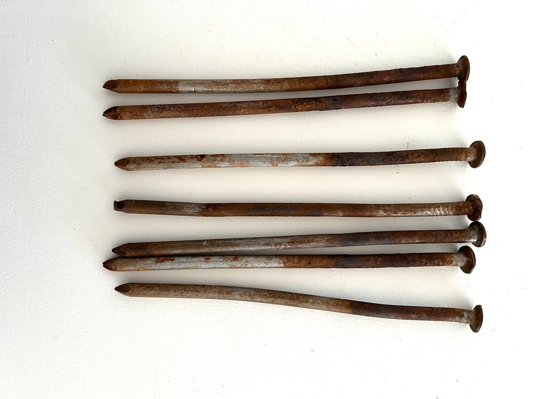 Huge Nails Rusty Iron Pole Barn Nails Salvaged Hardware Metal Hooks Old ...