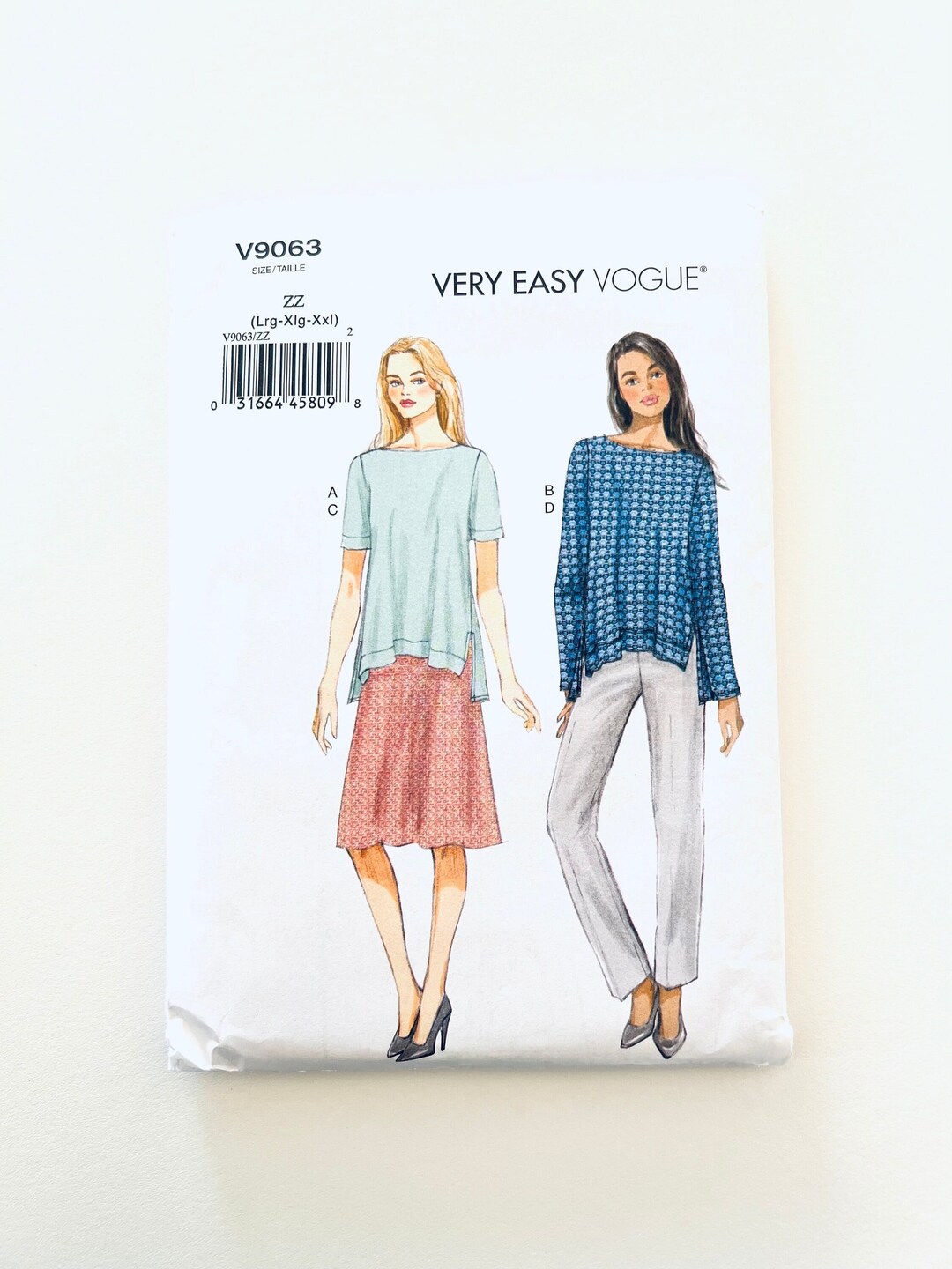 Tunic Top Skirt Pants Sewing Pattern Vogue 9063 Size 16-26 Uncut - Etsy