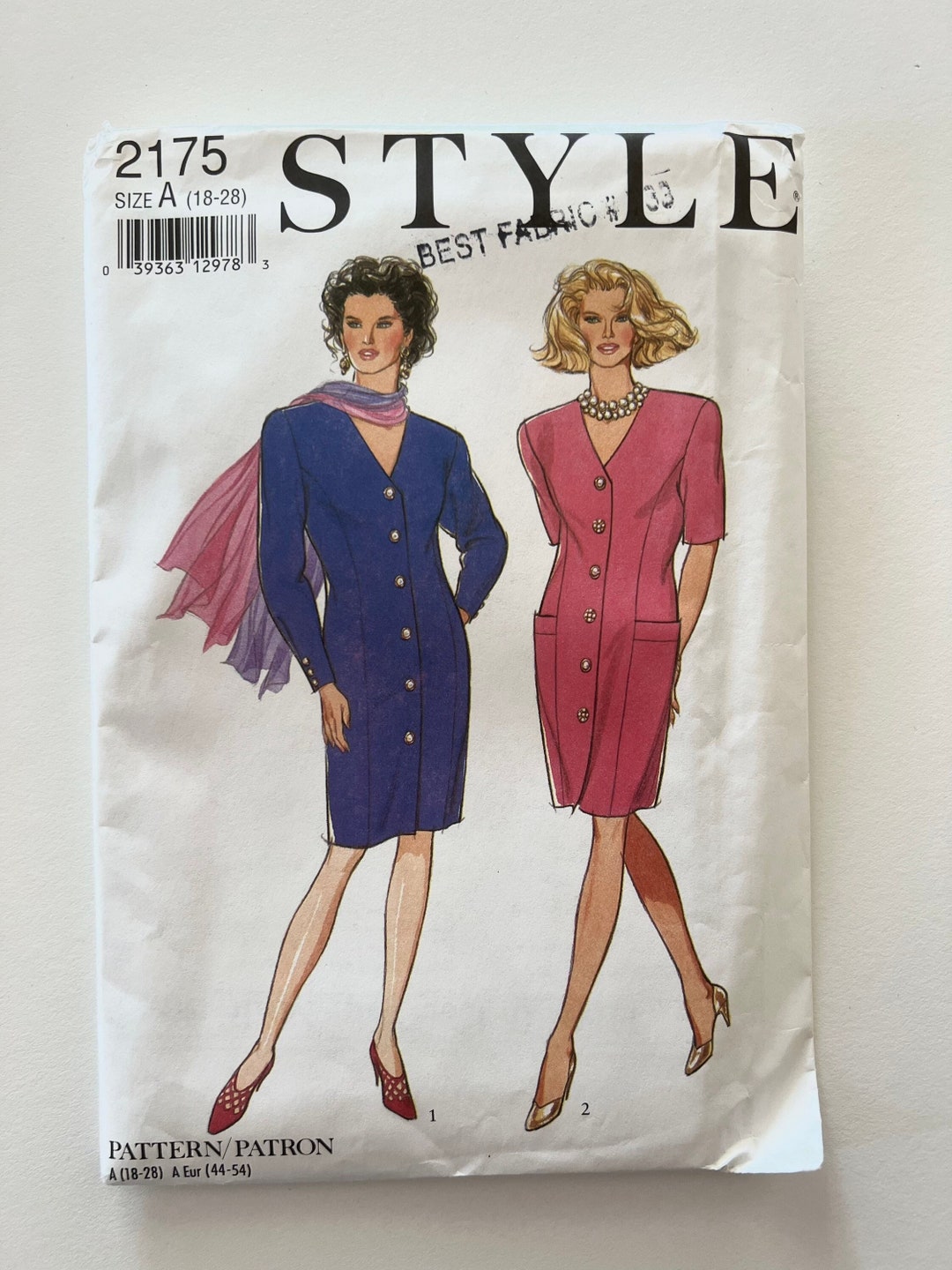 Fitted Dress Sewing Pattern, Style 2175 Vintage Panel Straight Dress ...