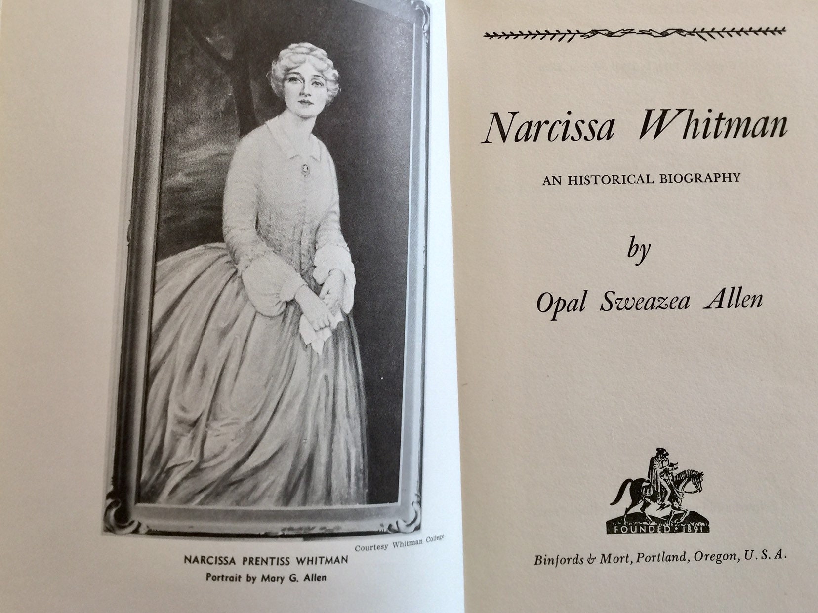 Narcissa Whitman book Vintage Hardcover Books Oregon Trail - Etsy.de