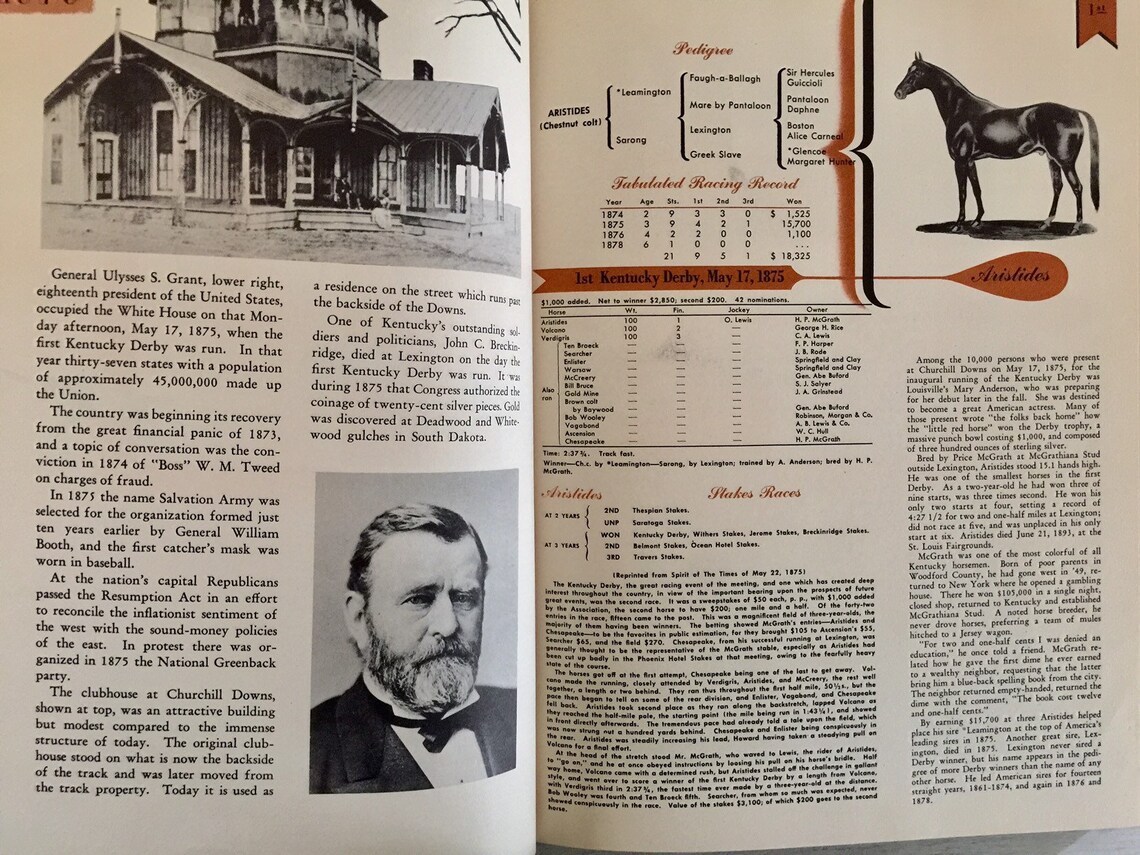 Kentucky Derby Book Diamond Jubilee 1875 1949 Churchill - Etsy