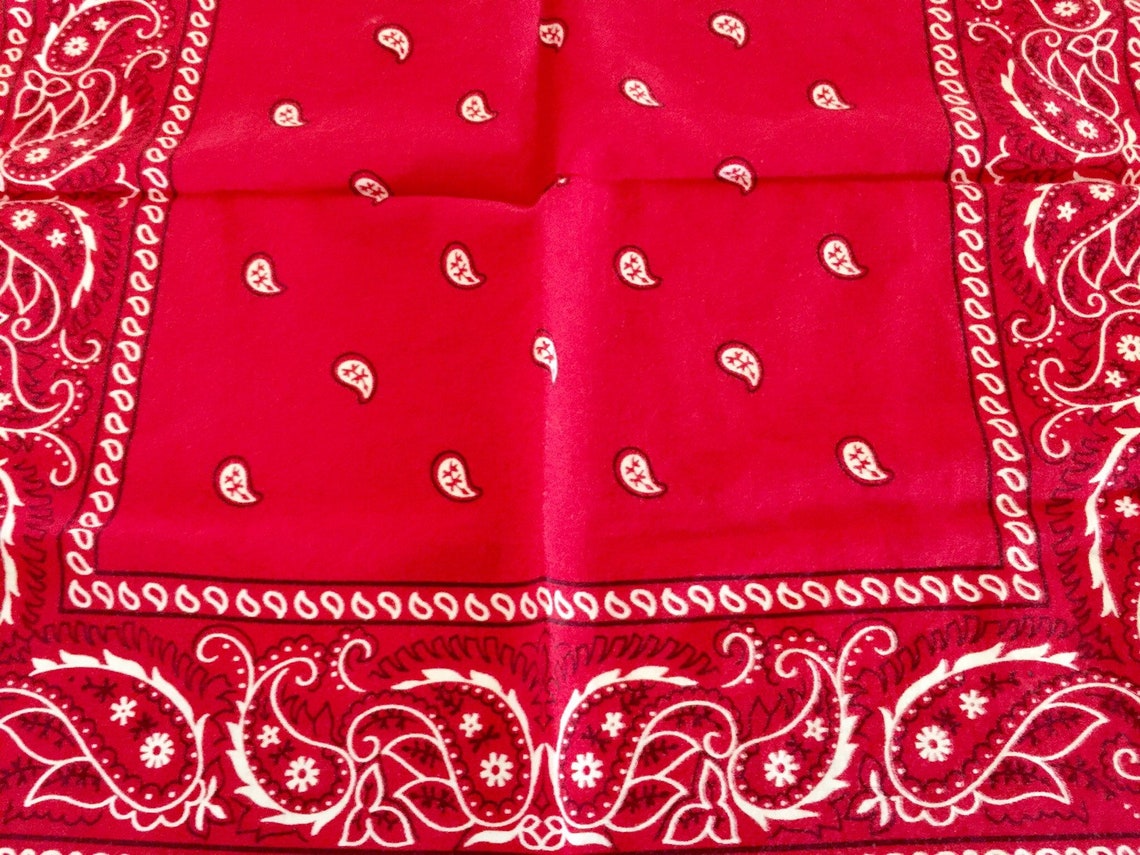 Red Bandana Handkerchief Fast Color Western Neck Scarf 20 X - Etsy