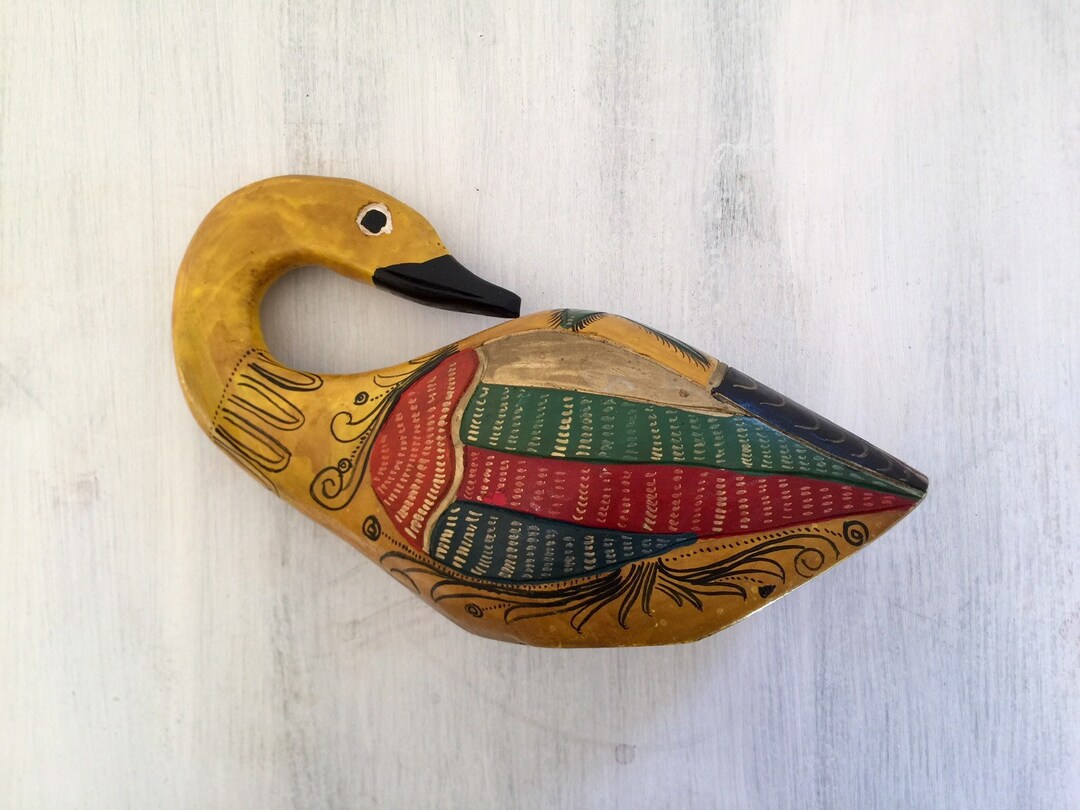Duck Hand Carved Art Deco Tole Goose Home Decor Figurine - Etsy