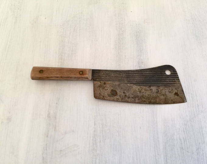 Meat Cleaver, Vintage Butcher Knife, Forgecraft Hi Carbon Knife ...